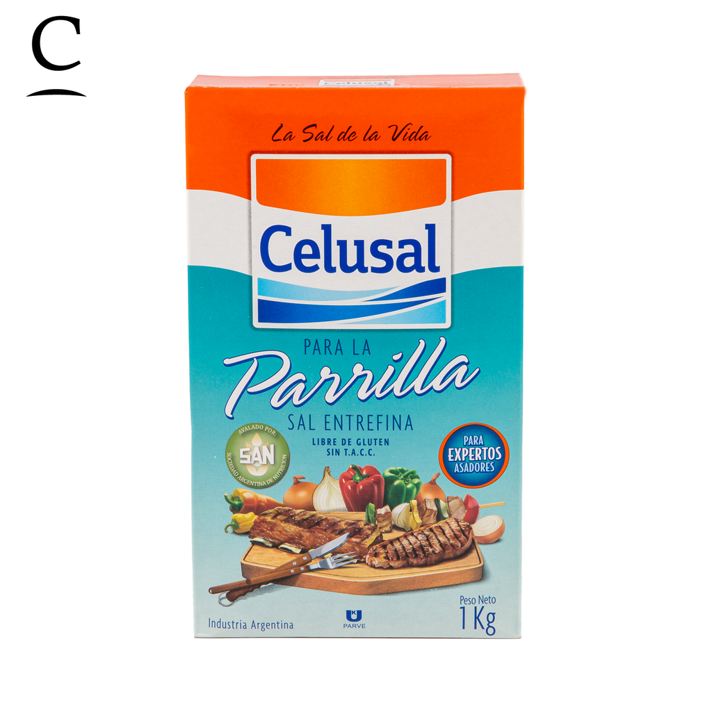 Celusal Semi-Coarse BBQ Salt – Parrillera 1kg – Casa Argentina Limited