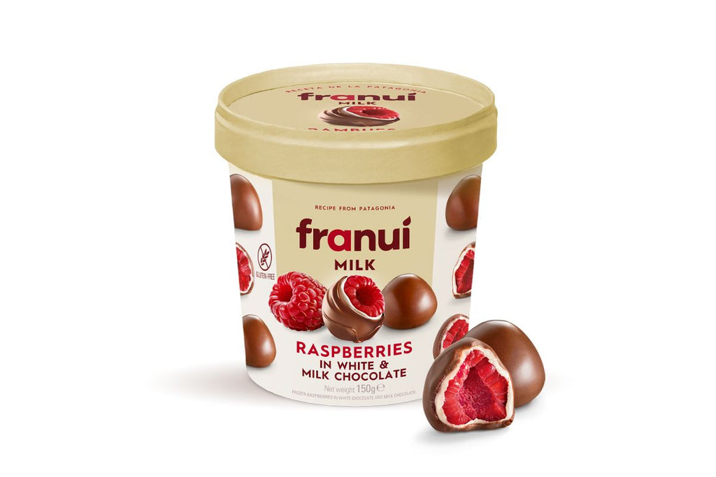 Franui - Fresh frozen raspberries dipped in White and Milk Chocolate x ...